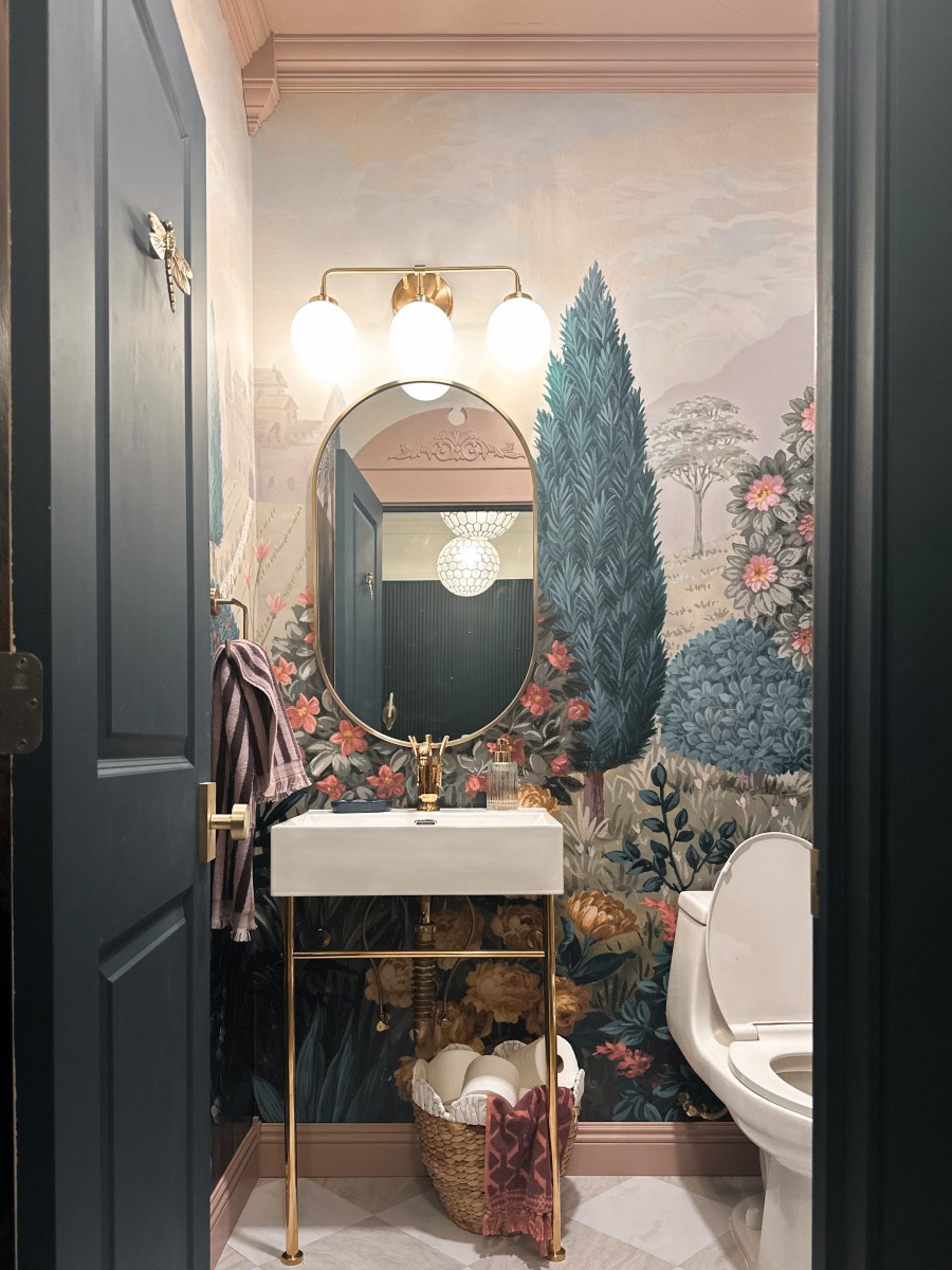 A Colorful Powder Room Makeover with Photowall Wallpaper – Home With Q